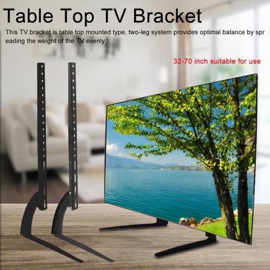 Pied à poser sur meuble TV avec Hauteur Ajustable - Pour écrans de 32 ...