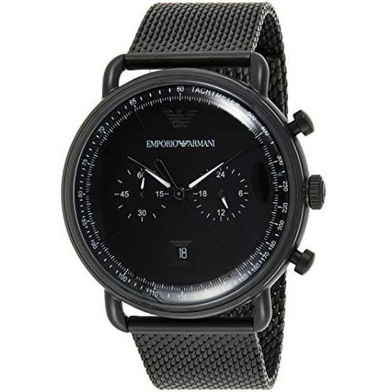 Emporio Armani Homme Chronographe Quartz Montre avec Bracelet en Acier ...