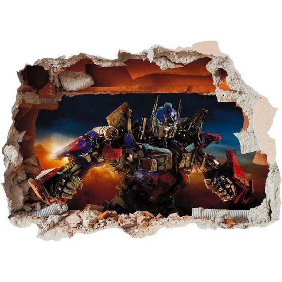 Autocollant en vinyle imprimé Transformers Optimus Prime trou dans le ...