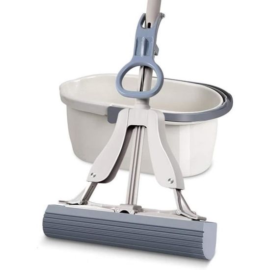 Balai Éponge avec Manche Téléscopique Balai Magique Lave Sol avec 1 ...