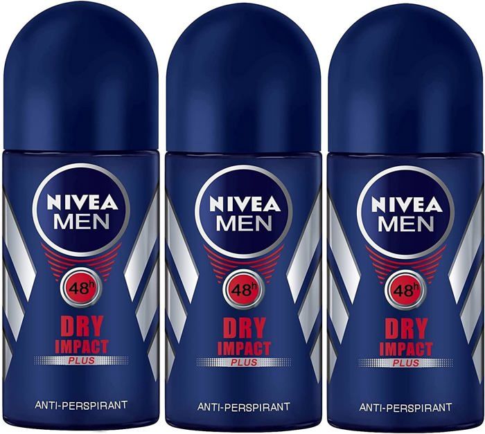 For Men Dry Impact Lot de 3 déodorants anti-transpirants roll-on 50 ml ...