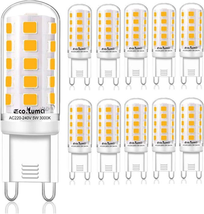 Ampoules LED G9 Blanc chaud 3000K, 5W Remplace les G9 40W 33W Ampoules Halogènes, AC 220-240V ...