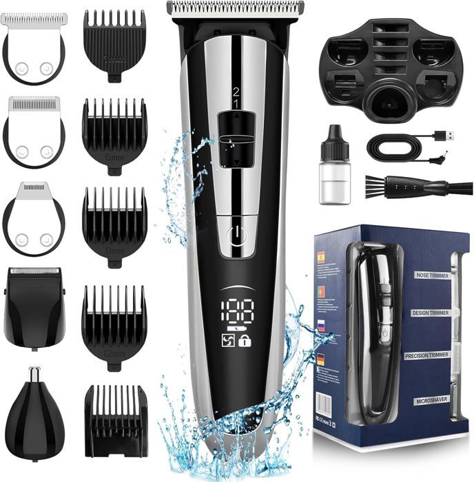 5 En 1 Tondeuse Cheveux Kits, Tondeuse Barbe Homme Professionel, Tondeuse Nez, Avec Socle ...