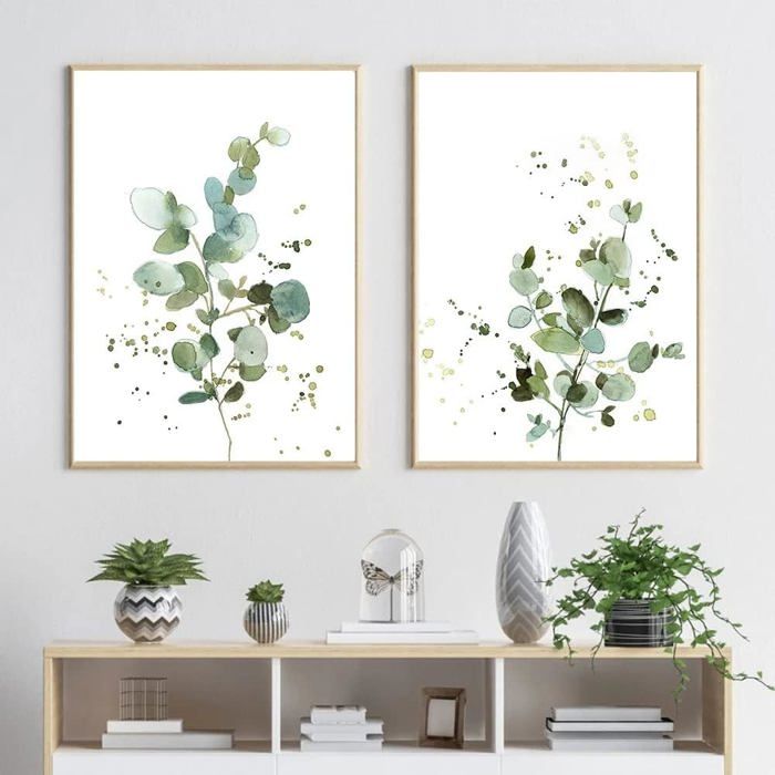 Lot De 2 Posters Muraux,Tableaux Muraux Modernes,Motifs De Feuilles ...