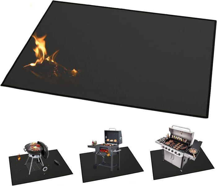 Tapis de barbecue d'extérieur 150 x 102 cm,imperméable,résistant à l ...