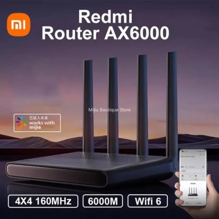 Xiaomi-Routeur WiFi Redmi AX6000 Mesh System, bande passante 160MHz, 8 canaux, amplificateurs de ...