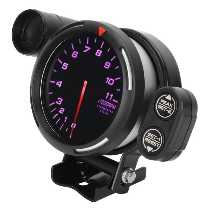 Ashata Jauge tachymétrique RPM Tachymètre de Voiture 3,15 po 80mm Compteur Jauge RPM 7 Couleurs ...
