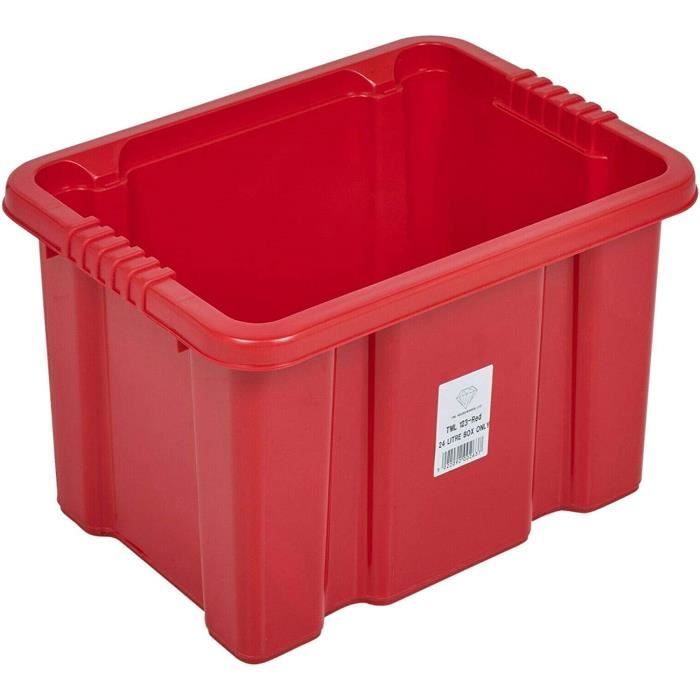 TML Lot de 2 boîtes de rangement colorées Rouge 24 l[1568] - Cdiscount ...