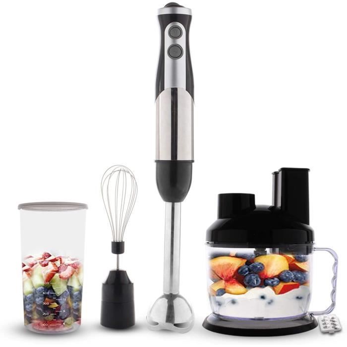 AJW- Mixeur Plongeant, Blender à Main,avec hachoir 700ml, trancheuse ...