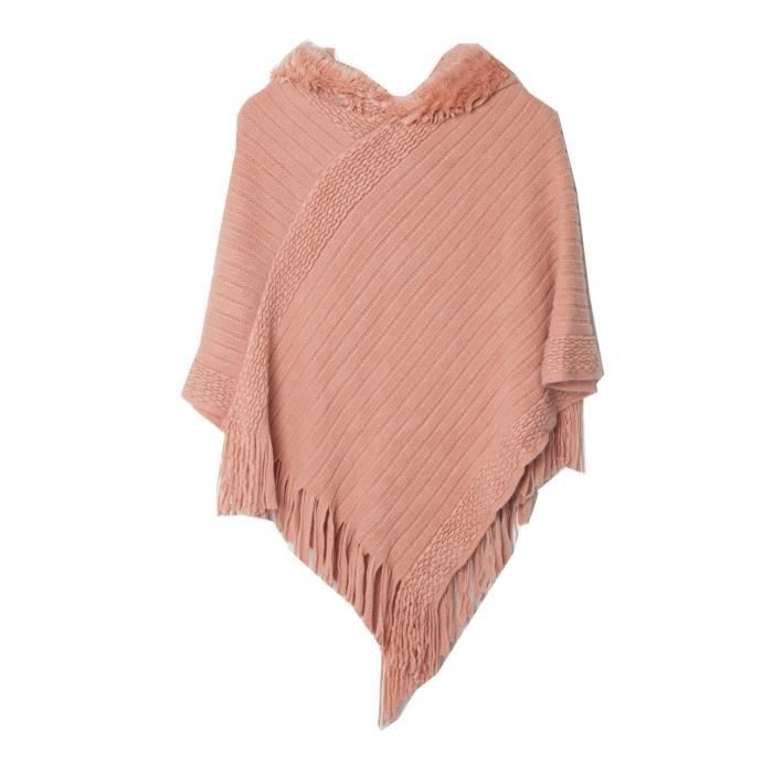 Pull Poncho En Tricot Chale Pour Femme-Cape A Capuche A Capuche A ...