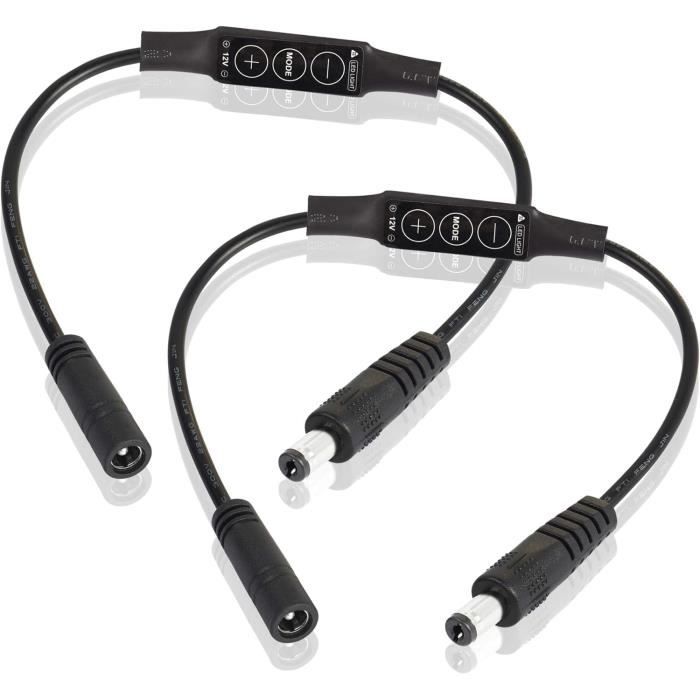 Dc 12V Led Strip Lights Gradateur Low-Profile Inline Dc 5.5 * 2.1Mm ...