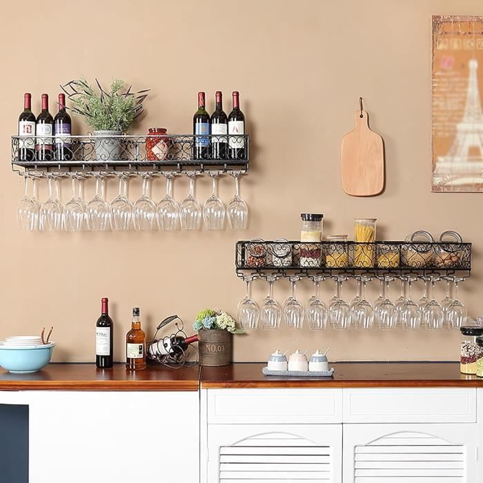 Casier À Vin Mural Industriel, Étagères Flottantes Pour Unité De Bar ...