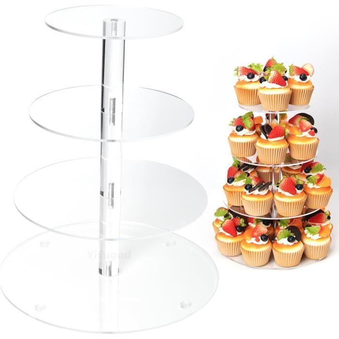 Grand Présentoir À Gâteaux Rond À 4 Étages En Acrylique Transparent ...