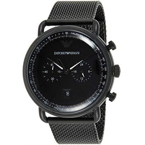 Emporio Armani Homme Chronographe Quartz Montre avec Bracelet en Acier ...