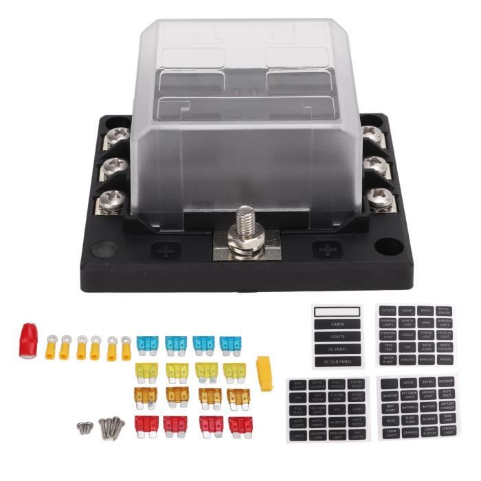 SUC-boîte à fusibles 6 voies Porte-fusible universel Boîte à fusibles ...
