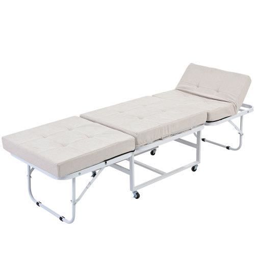 MERAX Lit d’Appoint Pliable avec Roulettes, Canapé-lit, 60X185cm Lit 1 ...