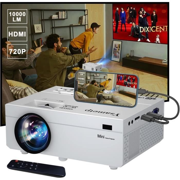 Mini Vidéo-Projecteur Portatif,720P Native Projecteur Video Supporta ...