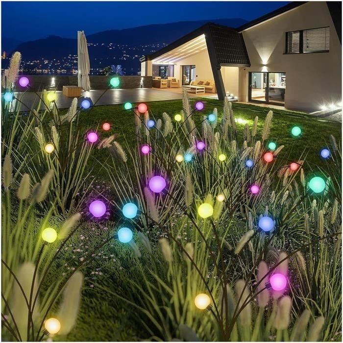 Lucioles Solaire Jardin, 4 Packs De 6 8 10 Led Lumiere Solaire Exterieur, Etanche Ip65 Lumiere ...