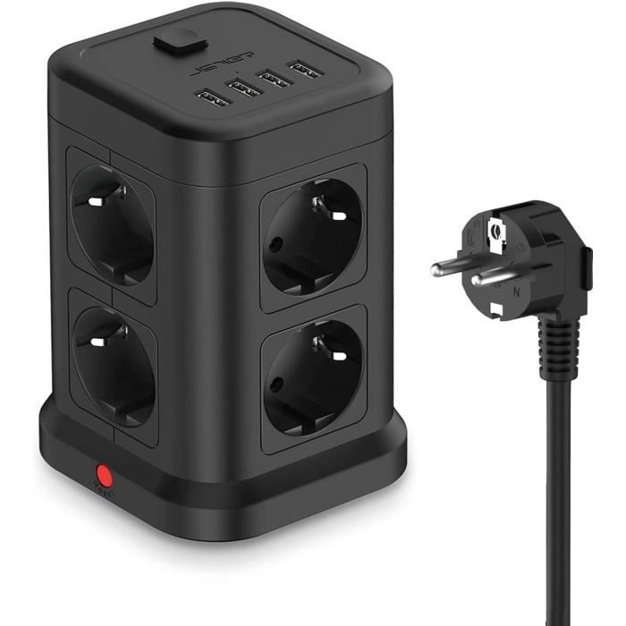 Multiprise USB Tour Multiprise avec 8 Prises (3680W-16A) et 4 Ports USB ...