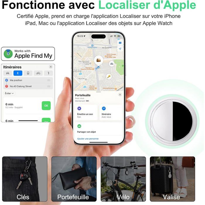 Traceur D'Objets Air Tracker Tag Compatible Apple Localiser | Find My ...