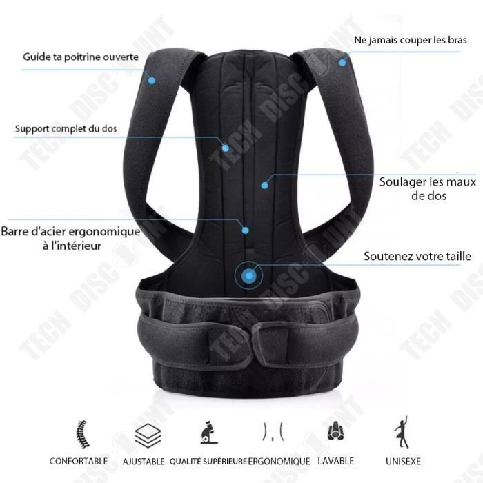 Correcteur de Posture,Ceinture Maintien de Dos Réglable et Confortable ...