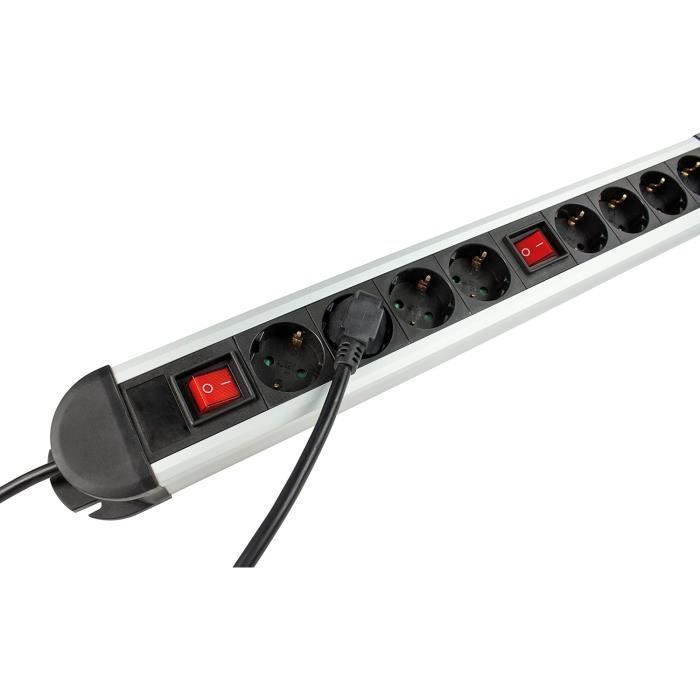 As-Schwabe Multiprise 8 Prises En Aluminium Avec 2 Interrupteurs ...