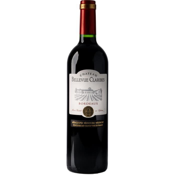 Château Bellevue Claribes 2017 - AOC Bordeaux - Vin rouge de Bordeaux - lot de 6 bouteilles 75 ...