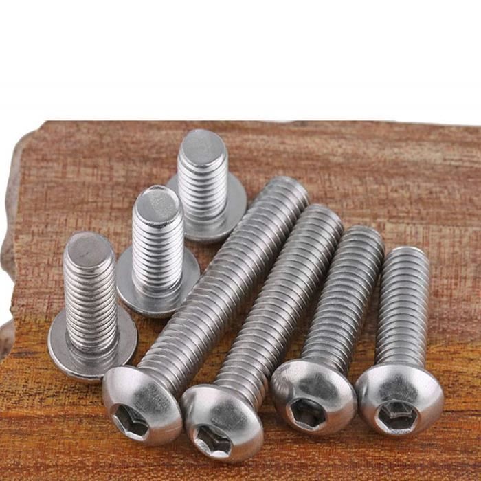 M4 Vis Boulon À Douille Hexagonale Vis À Tête De Bouton Boulons À Six Pans Creux Allen Vis Inox ...