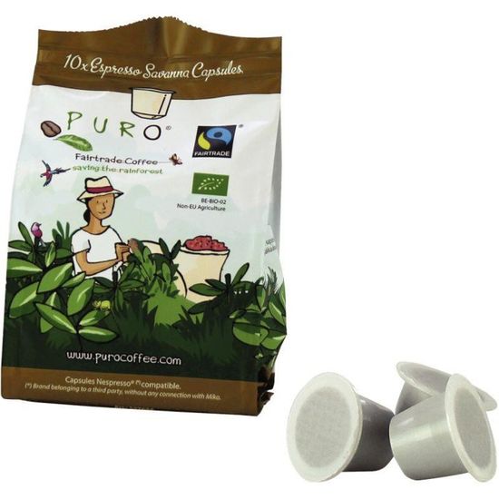 Sachet de 10 capsules de café PURO Savanna pour NESPRESSO - Cdiscount ...