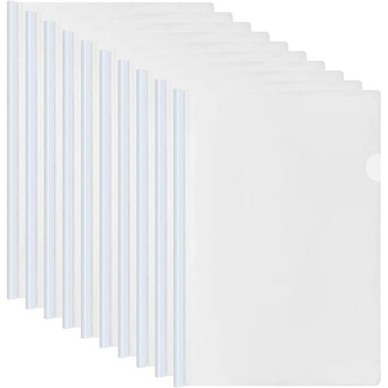 10 Feuilles Transparent A4 Dossier Coulissante Avec Reliure Barre ...