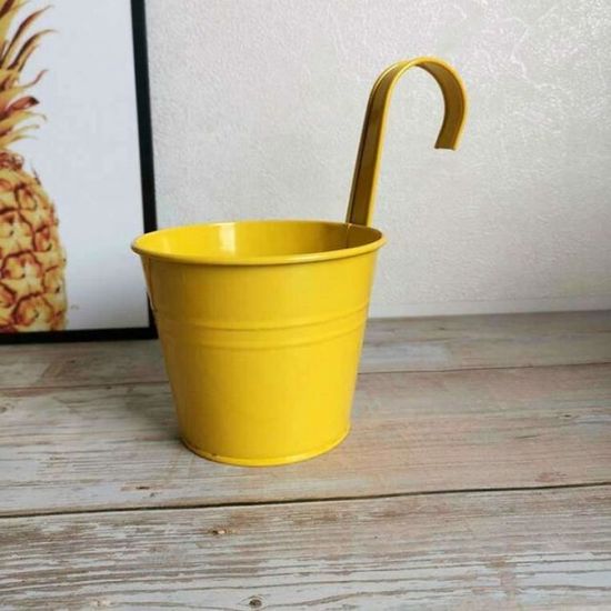 WE24123-Pot de fleur en métal et fer Vase suspendu à poignée amovible ...