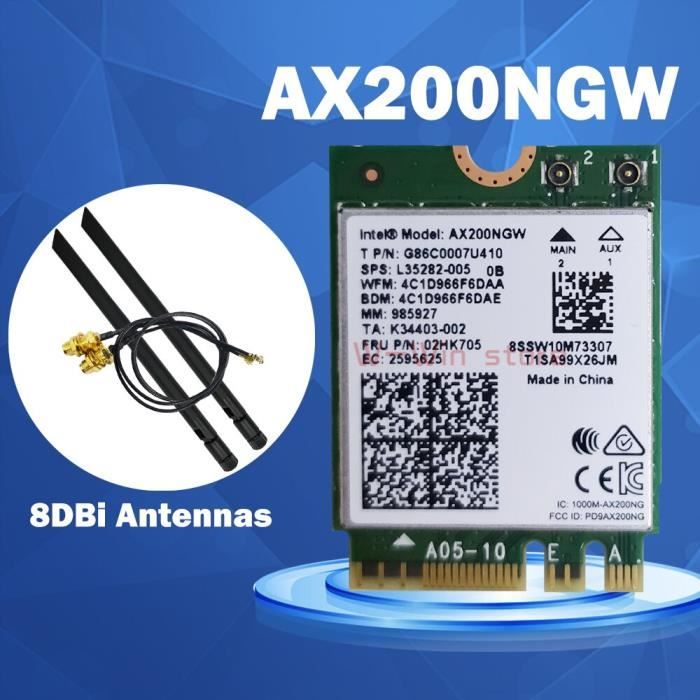 Color Câble AX200 Carte Réseau adaptateur Sans Fil Ax200ngw Pour Intel ...