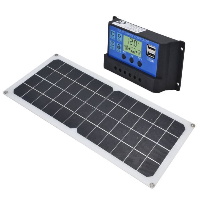 Akozon Panneau solaire 10W Kit de Panneaux Solaires Topsolar 20 W 12 V Monocristallin pour ...