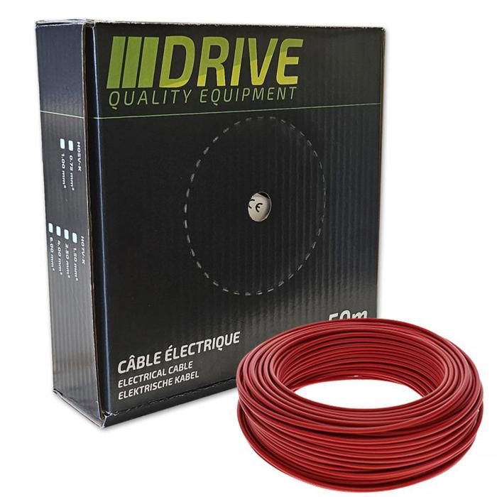 FIL ELECTRIQUE SOUPLE BOITE DE 50 METRES - dtail : SECTION 4 mm² ROUGE ...