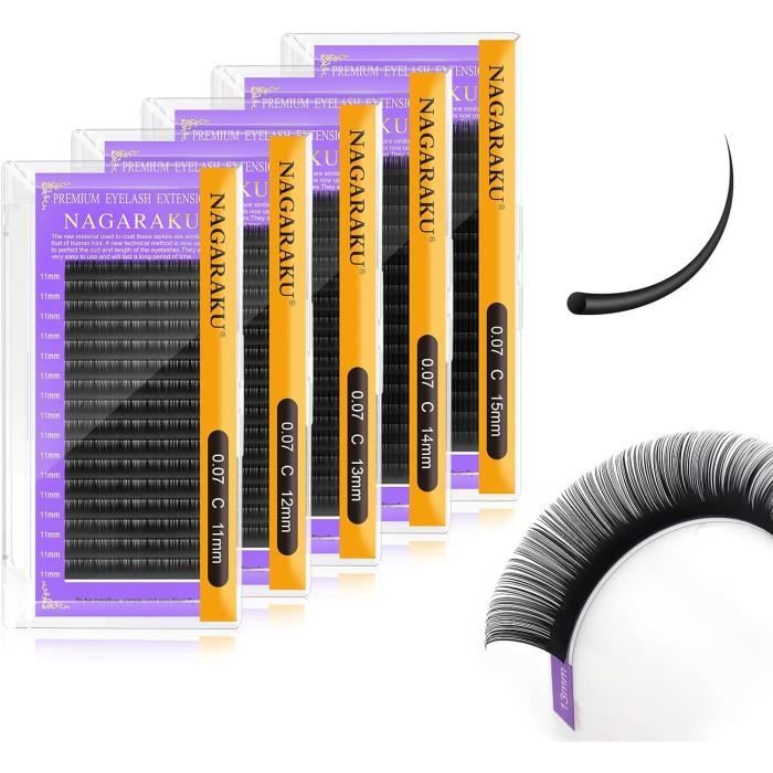 5 Boîtes Extension de Cils à Cils Individuel Volume Faux Cils ...