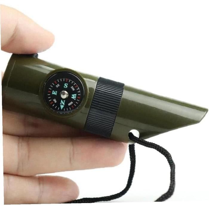 Sifflet d'urgence avec Longe Lampe Boussole Thermomètre 7 en 1 Sifflet ...