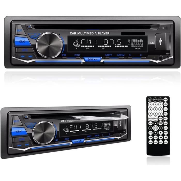Autoradio Bluetooth USB CD-DVD Lecteur,1 Din Radio RDS FM AM MP3 SD AUX ...
