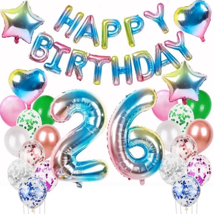 Ballon 26 Ans Anniversaire Femme Rose Decoration Anniversaire Femme 26 ...