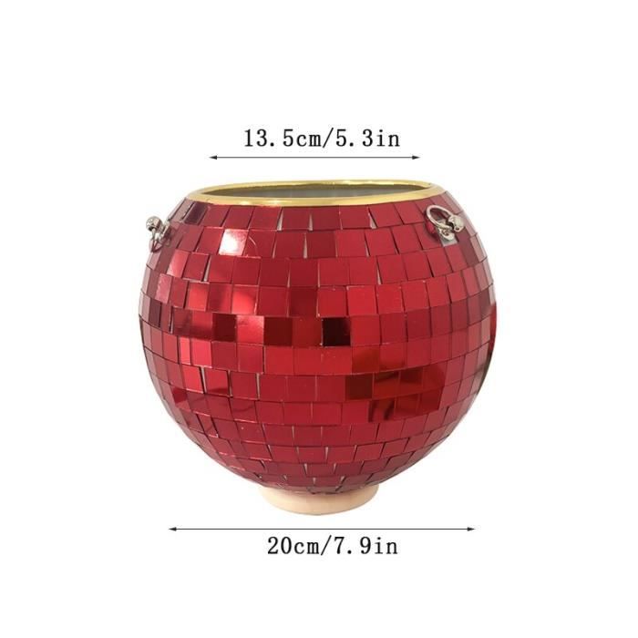 Couleur rouge 20cm Planteur boule Disco en forme de Globe, panier suspendu, Vase de fleurs, Pots ...