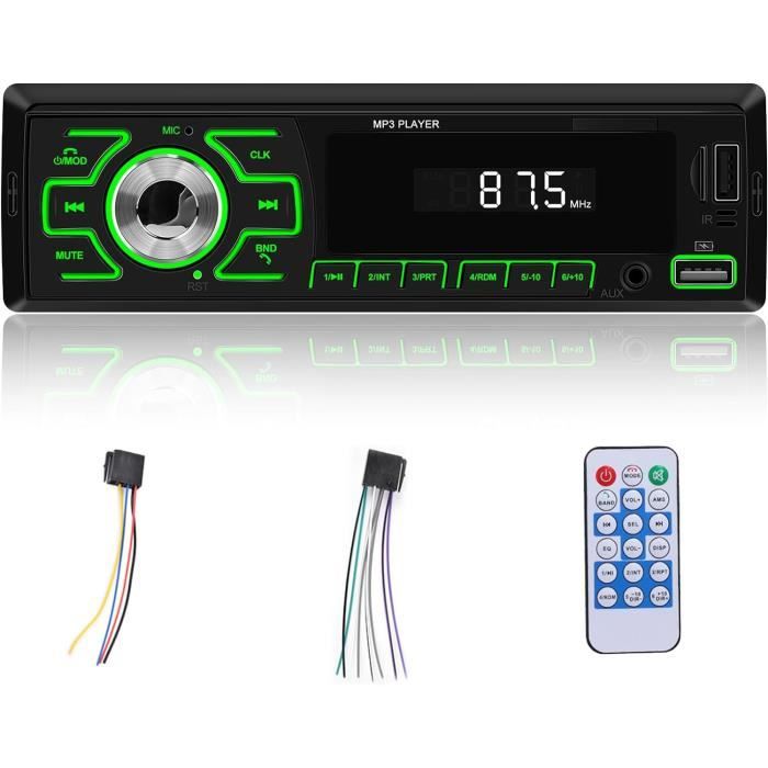 Radio De Voiture 1 Din Avec Bluetooth - Autoradio 1Din Avec Mains Libres Usb, Contrôle App ...