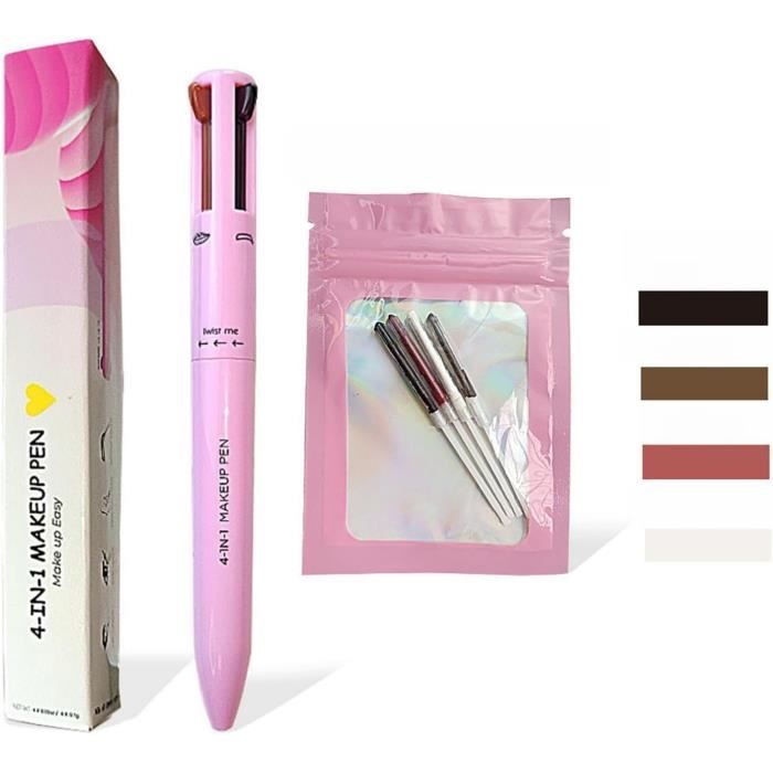 Stylo Maquillage 4 En 1, 4 In 1 Makeup Pen Eyeliner, Crayon À Sourcils ...