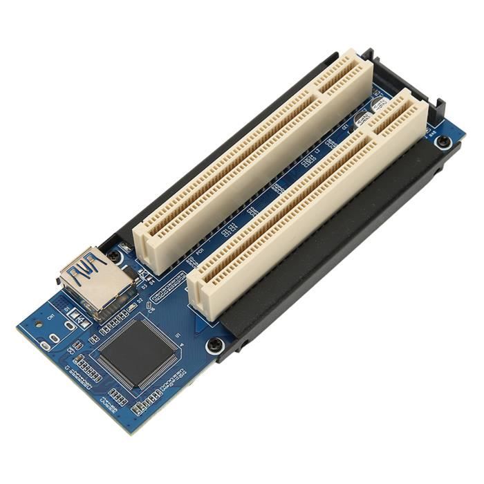 Carte Riser PCI - EJ.LIFE - Dual PCI - PCIE 1X - LED bleue - Compatible ...