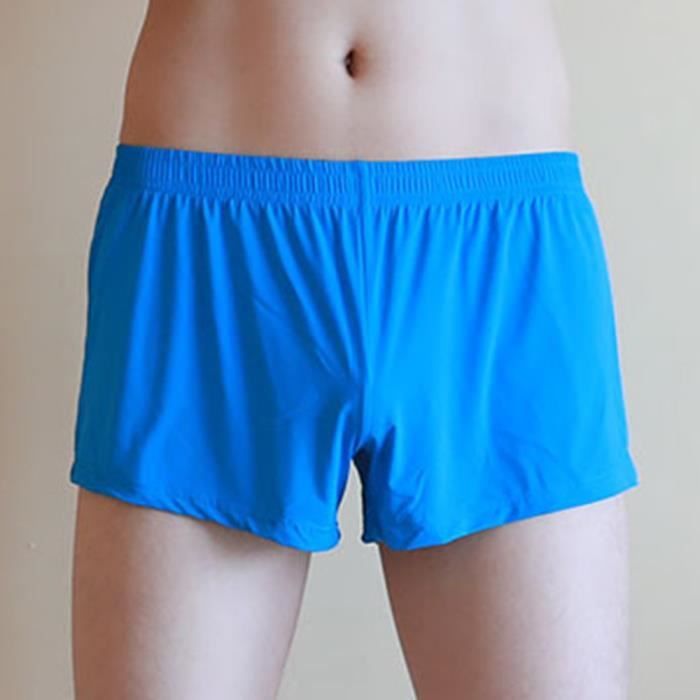 Sous Vêtement Boxer En Soie Glacée Pour Homme Caleçon Sexy Taille