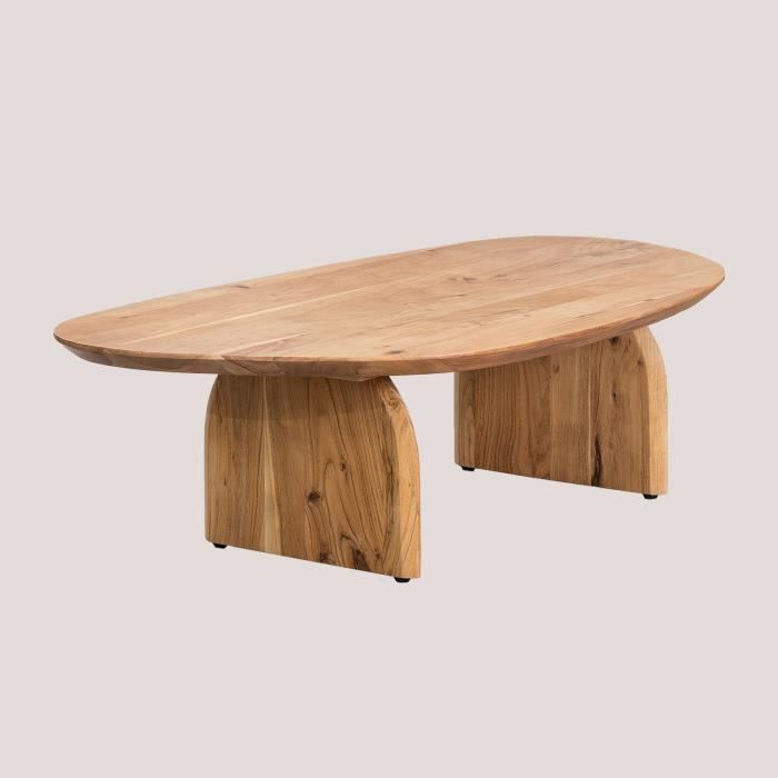 SKLUM Table basse en bois d'acacia Bedum Bois Naturel Bois Naturel ...