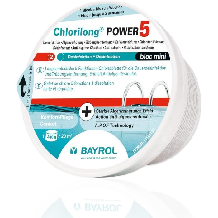 Bayrol Chlorilong Power 5 Bloc Mini Pastille de chlore 340 g pour ...