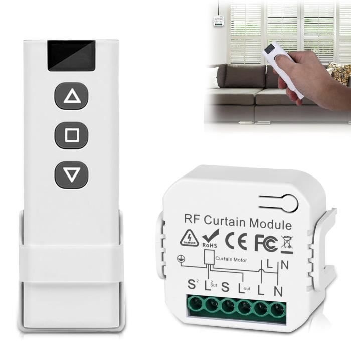 Nizirioo Kit de commande de volet roulant sans fil avec télécommande RF ...