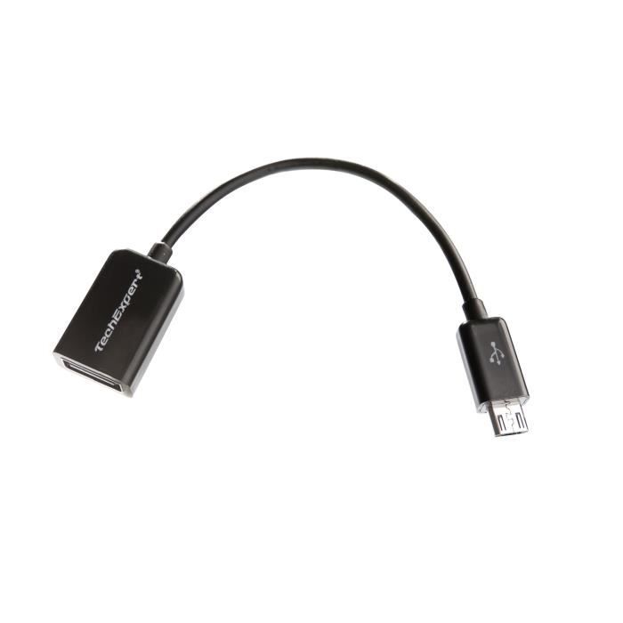 Câble USB OTG (Host) pour Samsung Galaxy Tab 3 – Techexpert, noir ...