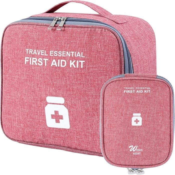 Trousse de premiers secours vide, trousse d'urgence 2 pièces, sac de rangement de médicaments ...