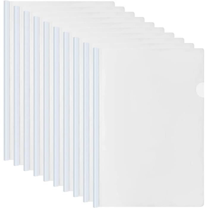 10 Feuilles Transparent A4 Dossier Coulissante Avec Reliure Barre ...