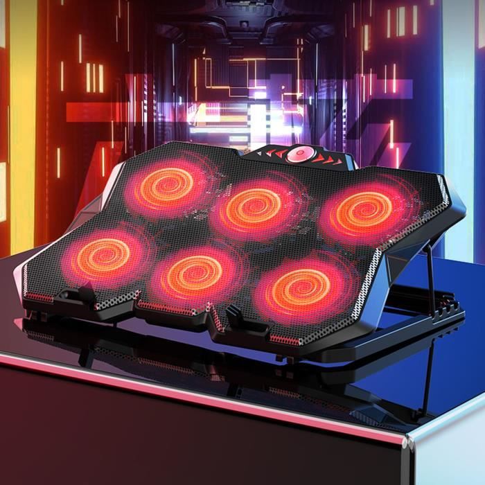 Refroidisseur PC Portable gaming RGB 6 Ventilateurs 6 hauteurs ...